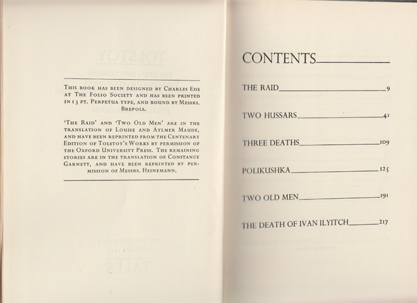 Folio Archives 50: Tales by Tolstoy 1947 | Folio Society Devotees ...