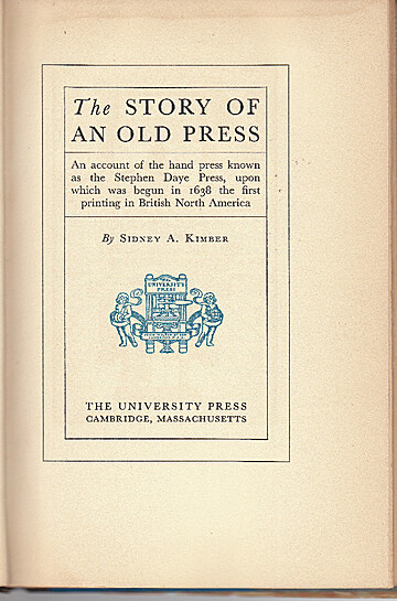The story of an old press; an account of the hand press known as the ...