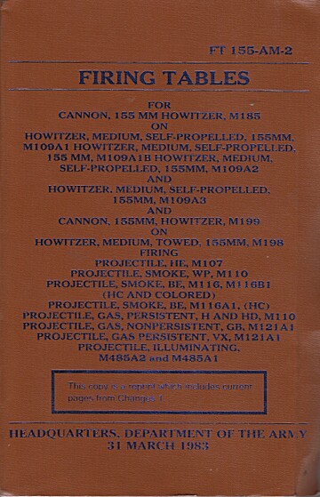 Firing Tables, FT 155-AM-2 by Department of the Army